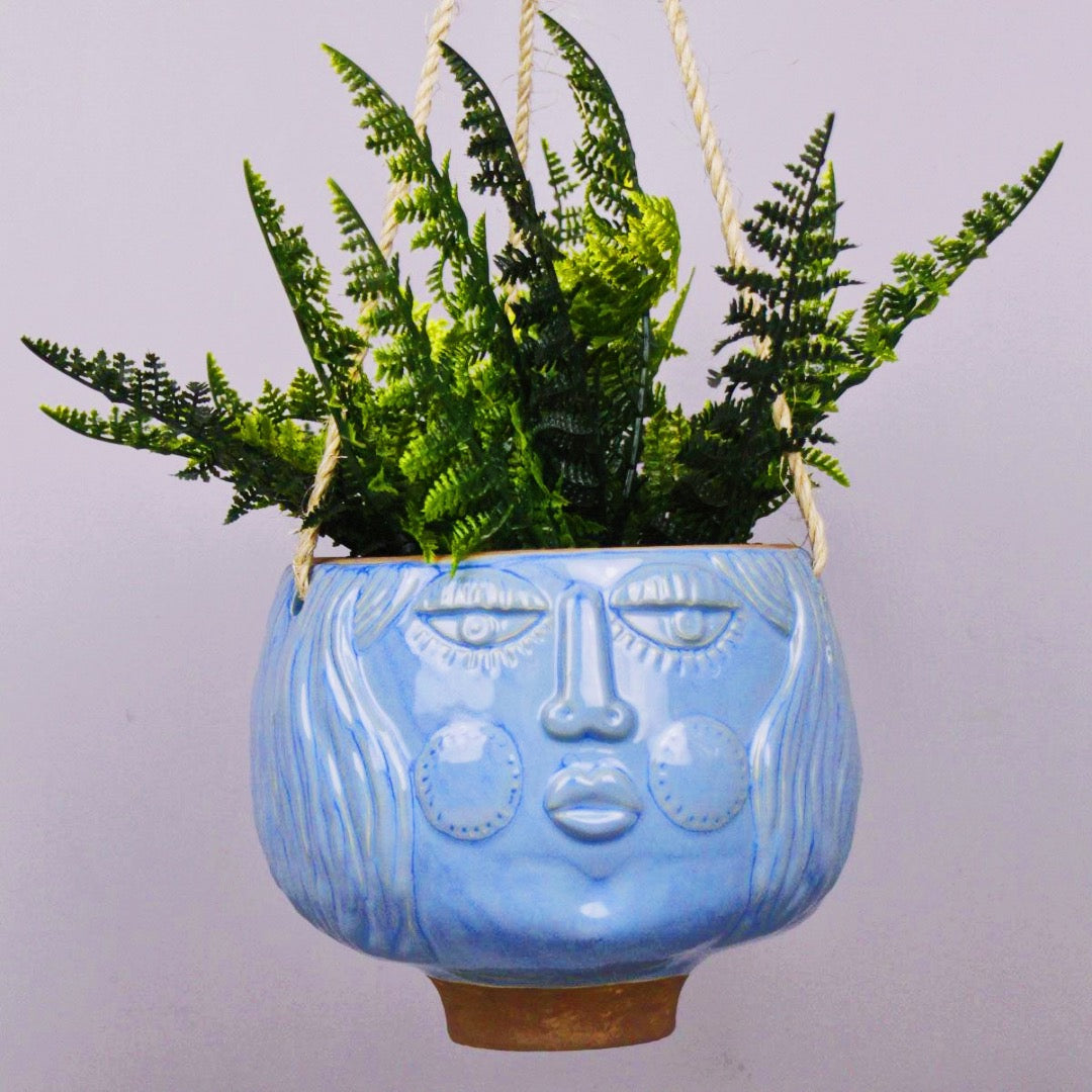 Beth Hang Pot Plant Blue 19cm – Mosshead Trading Co